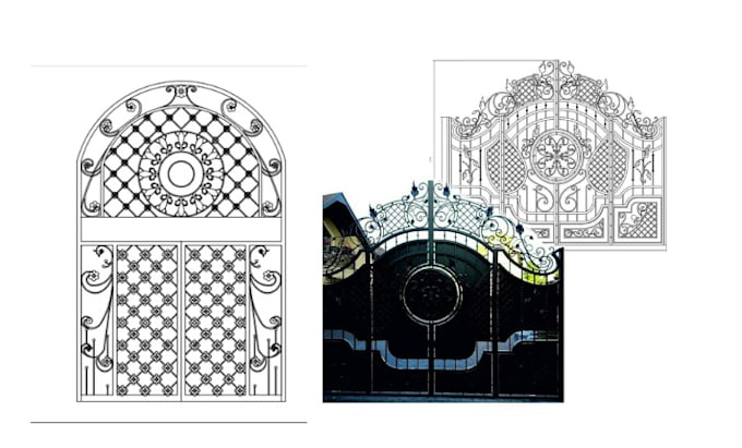 Make 2d iron door, grill and pergola design and in cad by Yebrahim287 ...