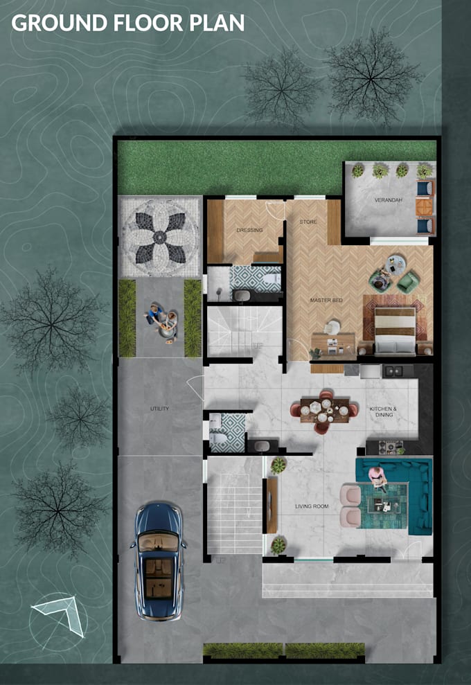 Do professional realistic 2d floor plan render by Nilakshiwarkar | Fiverr
