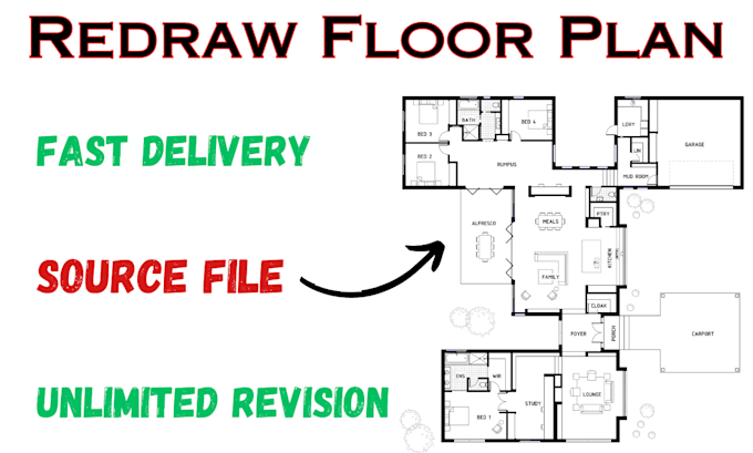 Redraw floor plans,architectural plans in autocad by Parth_prakhar | Fiverr
