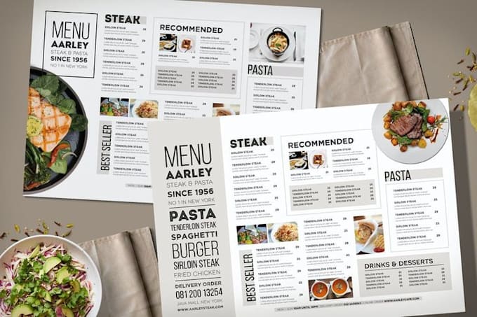 Make unique menu cards of your choice by Bindasgirl | Fiverr