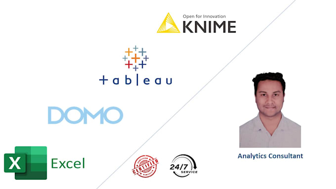 Do data science projects on knime,domo,excel and tableau by David_robert07 | Fiverr