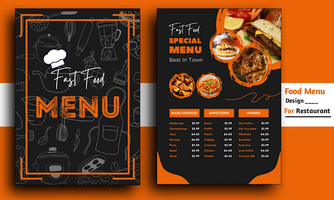 Create food menu , restaurant menu , food flyer by Schlgel | Fiverr