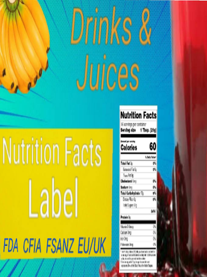 Create cfia fda fsanz eu uk drinks and juices nutrition facts label by ...