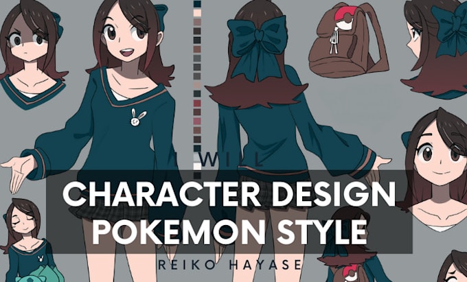 Draw your character in pokemon style by Reiko_hayase | Fiverr