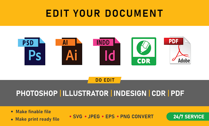 Edit your document ps ai id cdr pdf by Ankittoppo112 | Fiverr