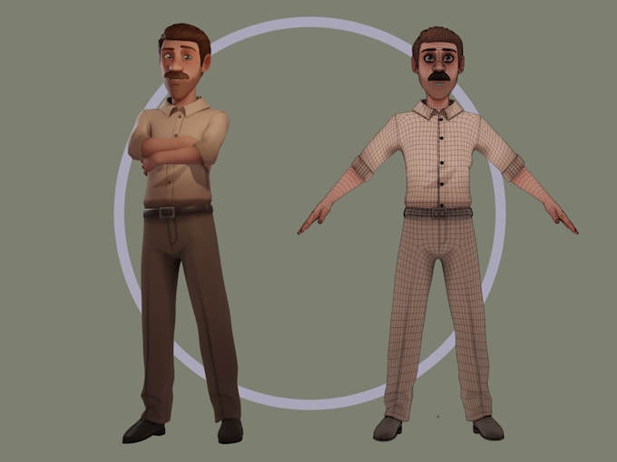 3d model low poly and high poly character by Littleprince_23 | Fiverr