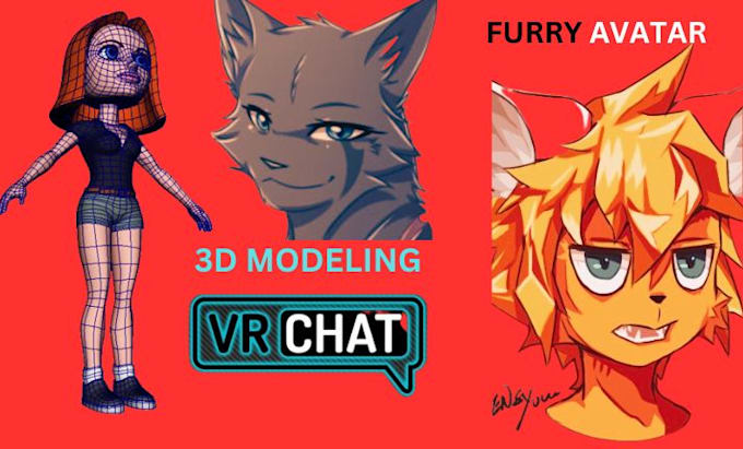 Create vrchat avatar, furry avatar and vrchat 3d anime model by ...