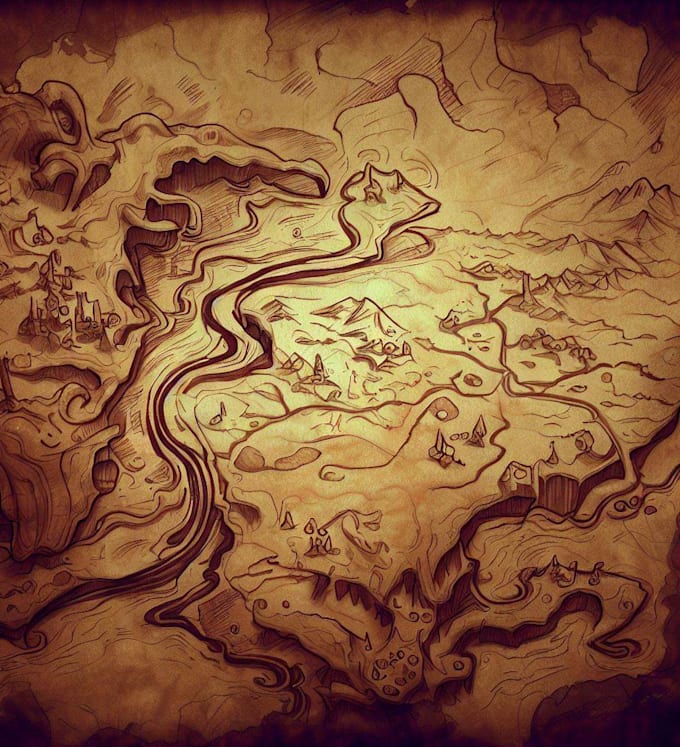 Hand draw your fantasy map by Miazietsman | Fiverr