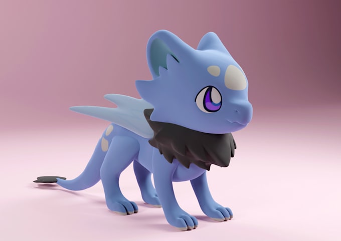 Make 3d chibi or simple 3d model in clean style by Dachyena | Fiverr