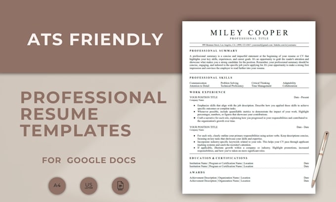 Provide 10 ats friendly resume templates in google docs by Resuexpress ...