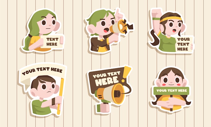 Do satisfying custom sticker designs for you by Elikrimi_ | Fiverr