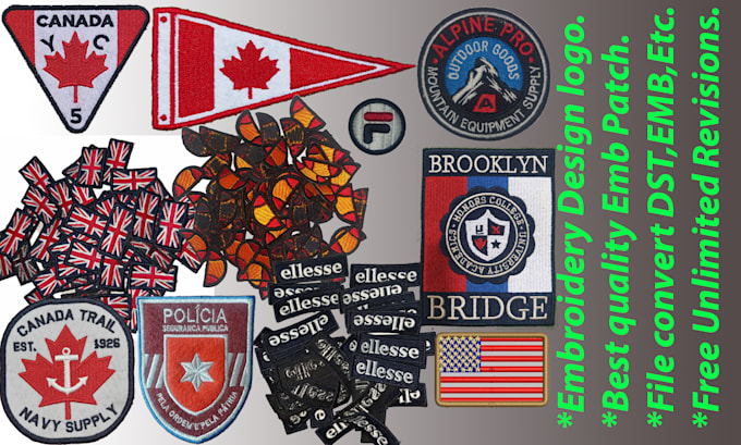 Do embroidery digitizing logo, convert to dst, dsb, emb file,design by ...