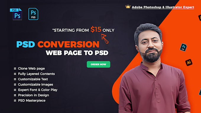 Convert web page into a layered psd masterpiece in photoshop by ...