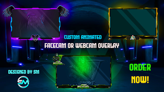 Design awesome animated facecam or webcam overlay for tw,yt,fb by Sm ...
