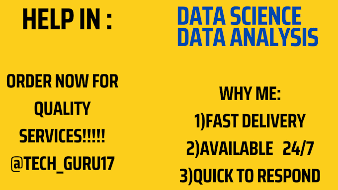 Urgently do data science and data analysis tasks in python by Tech_guru17 | Fiverr