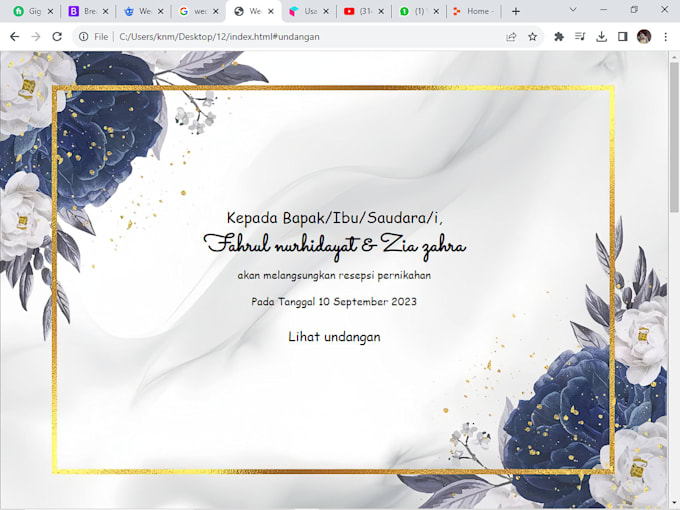 Make wedding invitation website by Rafitahara | Fiverr