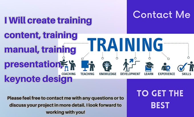 Create training content, training manual, training presentation ...