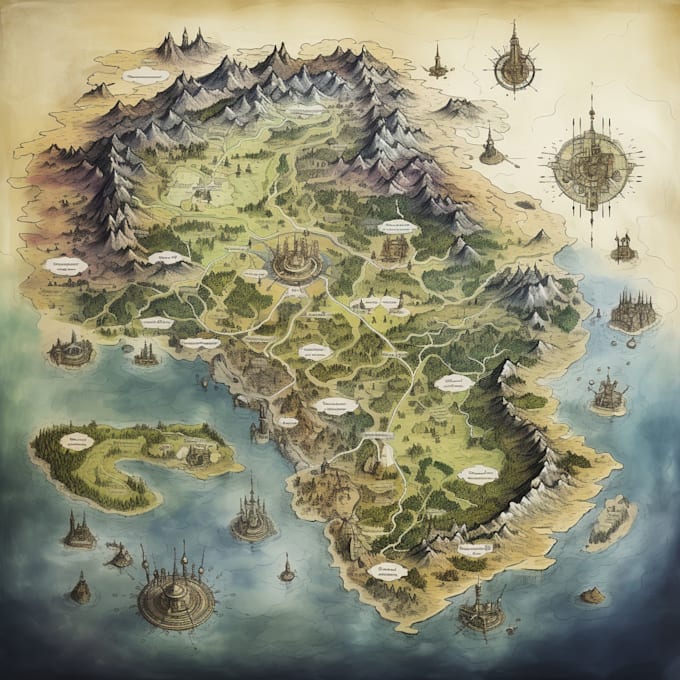 Make a custom fantasy map by Nadenkanikita | Fiverr