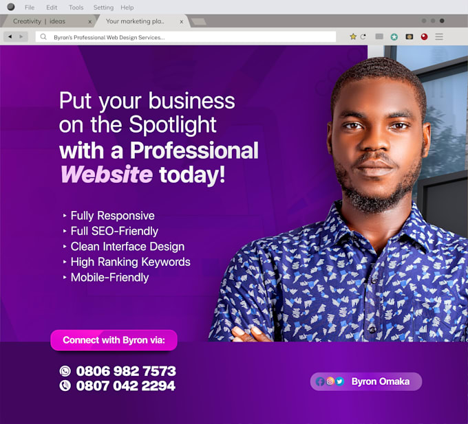 Design a beautiful and responsive wordpress website by Byronomaka | Fiverr