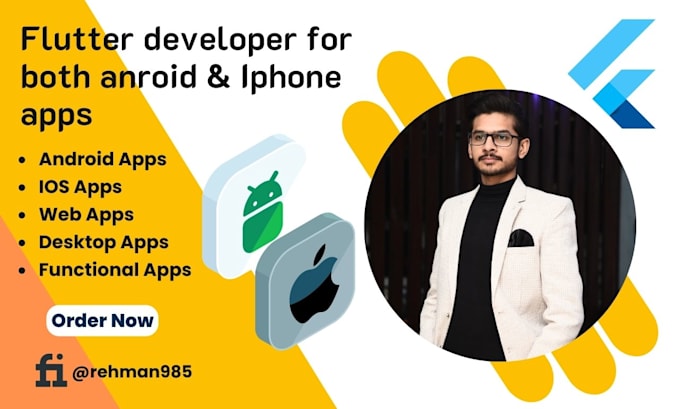 Be your flutter developer for both android and iphone apps by Rehman985 | Fiverr