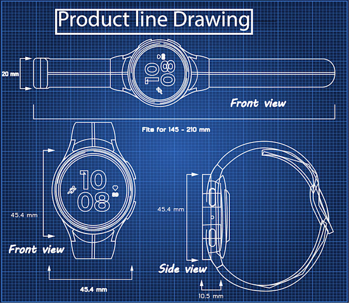Draw product line drawings and technical drawing by Icsboy7 | Fiverr