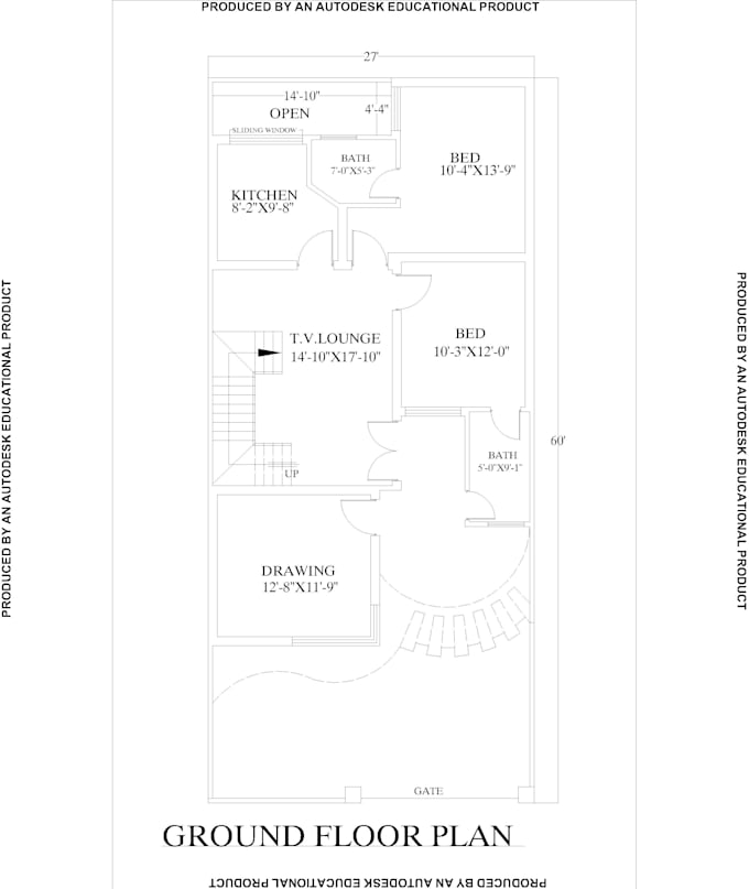 Draw architectural floor plans in autocad 2d by Hamzashahzad455 | Fiverr