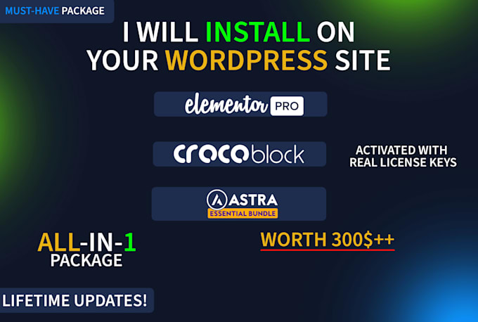 Install elementor pro, astra pro and crocoblocks lifetime updates by ...