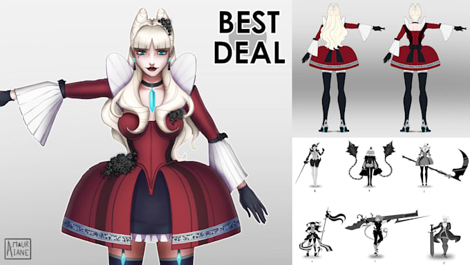 Draw you the perfect character design or concept art by Bloodycutie ...
