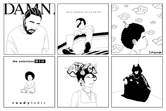 Create music album themed flash tattoo designs by Soopasketchy | Fiverr