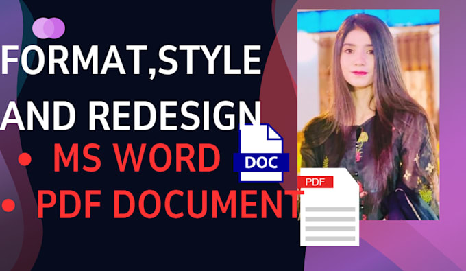 Do pdf and ms word document redesign professional formatting by ...