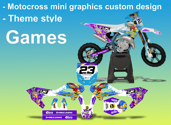 Mini motocross graphic kit design games style by Osing_graphic | Fiverr