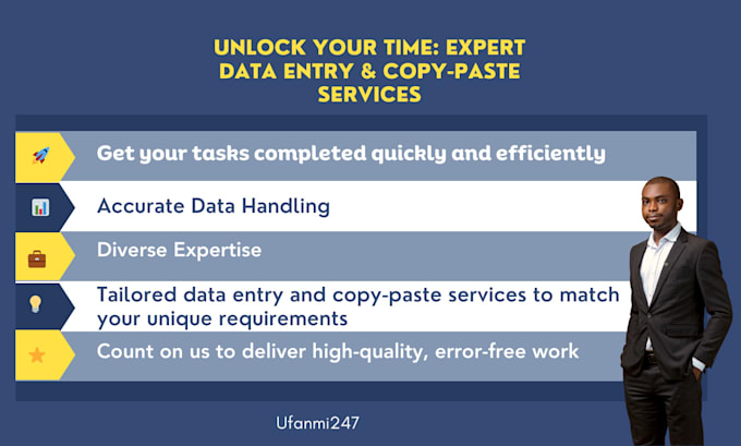 Meticulously handle your data entry tasks with precision and efficiency by Ufanmi247 | Fiverr