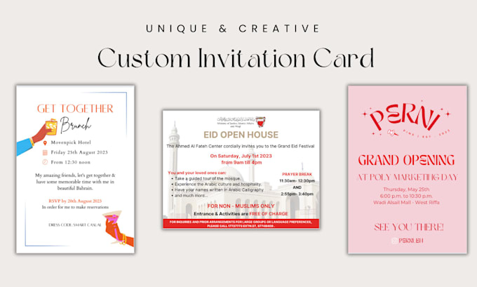 Design invitation cards for any event by Safiyasayed | Fiverr
