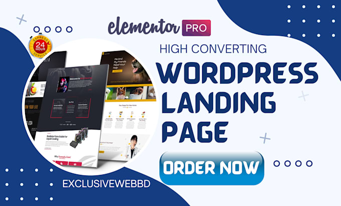 Create a responsive wordpress landing page, elementor pro landing page design by Exclusivewebbd ...