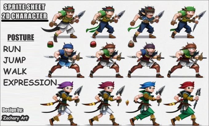 Draw Game Asset 2d Game Character Pixel Art Sprite Sheet Character Animation By Zachary01