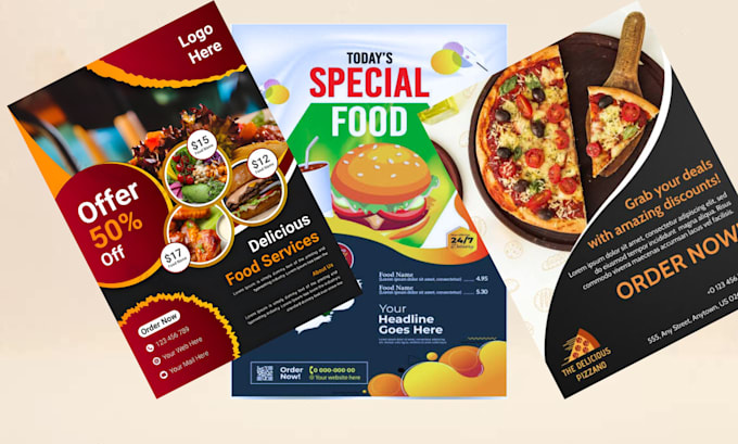 Create food menu and flyer by Saydakulsum123 | Fiverr