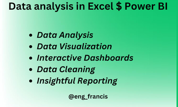 Do Data Analysis And Visualization In Excel And Power Bi By Eng Francis Fiverr