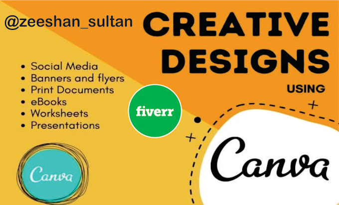 Create any kind of design using canva by Zeeshan8184 | Fiverr