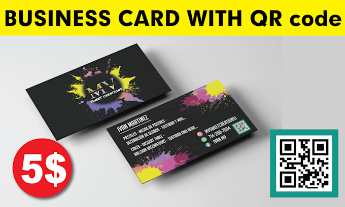 Design professional, spot uv business card with qr code by Sitara ...