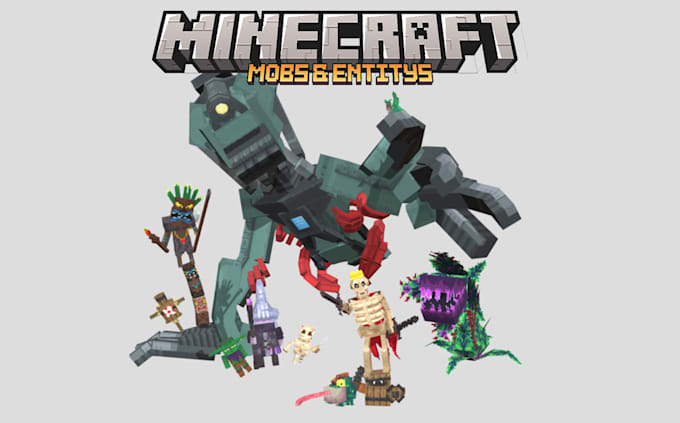 Do mob modeling, texturing and animations in blockbench by Pegaaa | Fiverr