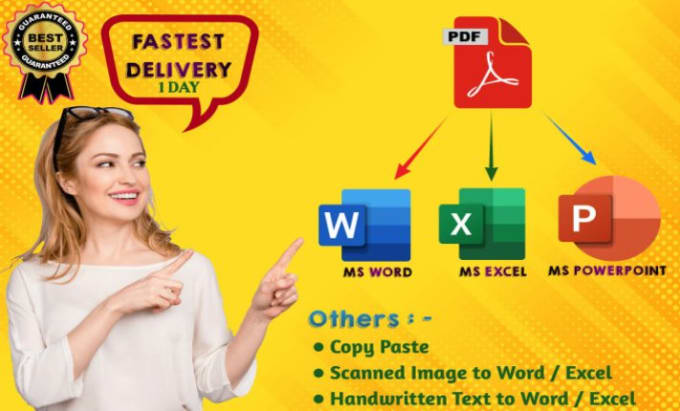 Convert pdf to ms word, excel, or powerpoint by Syeda7956 | Fiverr Convert pdf to ms word, excel, or powerpoint by Syeda7956 | Fiverr