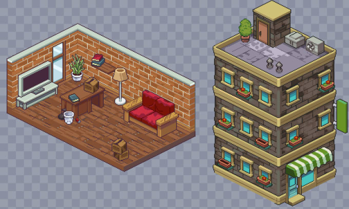 Create isometric pixel art by Yankonnin | Fiverr Create isometric pixel art by Yankonnin | Fiverr