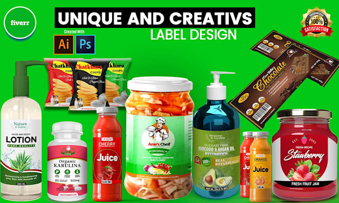 Design unique and creative food labels, cosmatics labels and wine label ...
