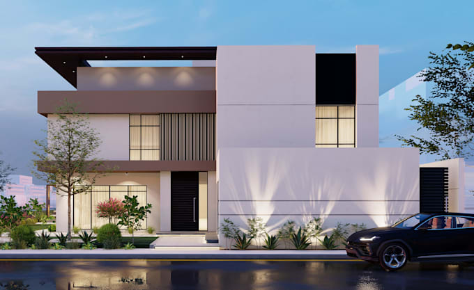 Faire une conception de villa moderne en autocad 2d