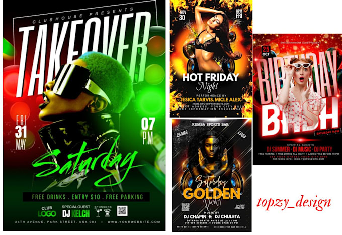 Design professional eye catching event flyer, and party flyer design by Topzy_design | Fiverr