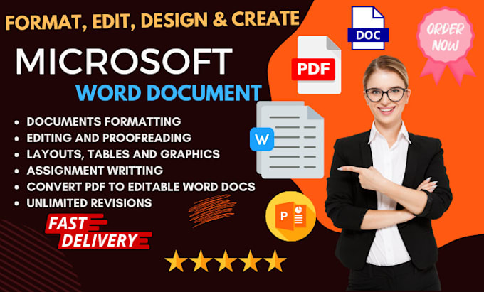 Format, edit, design, and create microsoft word document by Waqas_ahmad8 | Fiverr