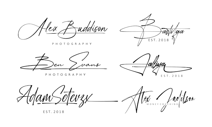 Create modern handwritten, signature, scripted, cursive logo design by ...