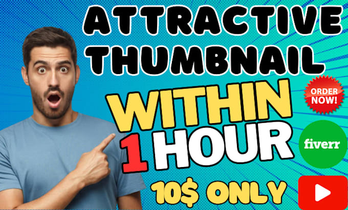 Design attractive youtube thumbnails within 1 hour by G_murtaza110 | Fiverr