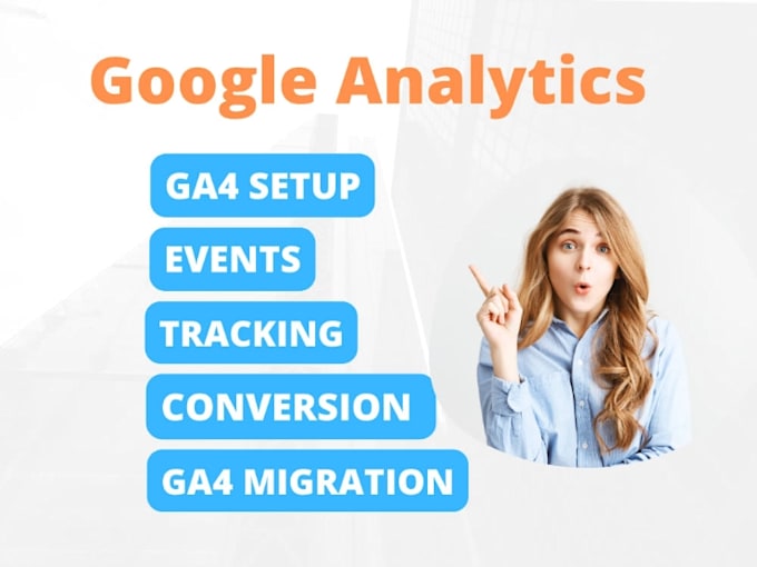 Ga4 migration, ua to ga4, google analytics 4, ga4 ecommerce tracking set up by Angelageo | Fiverr