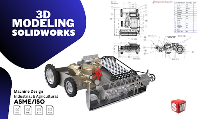 Do 3d modeling in solidworks by Junaidali609 | Fiverr